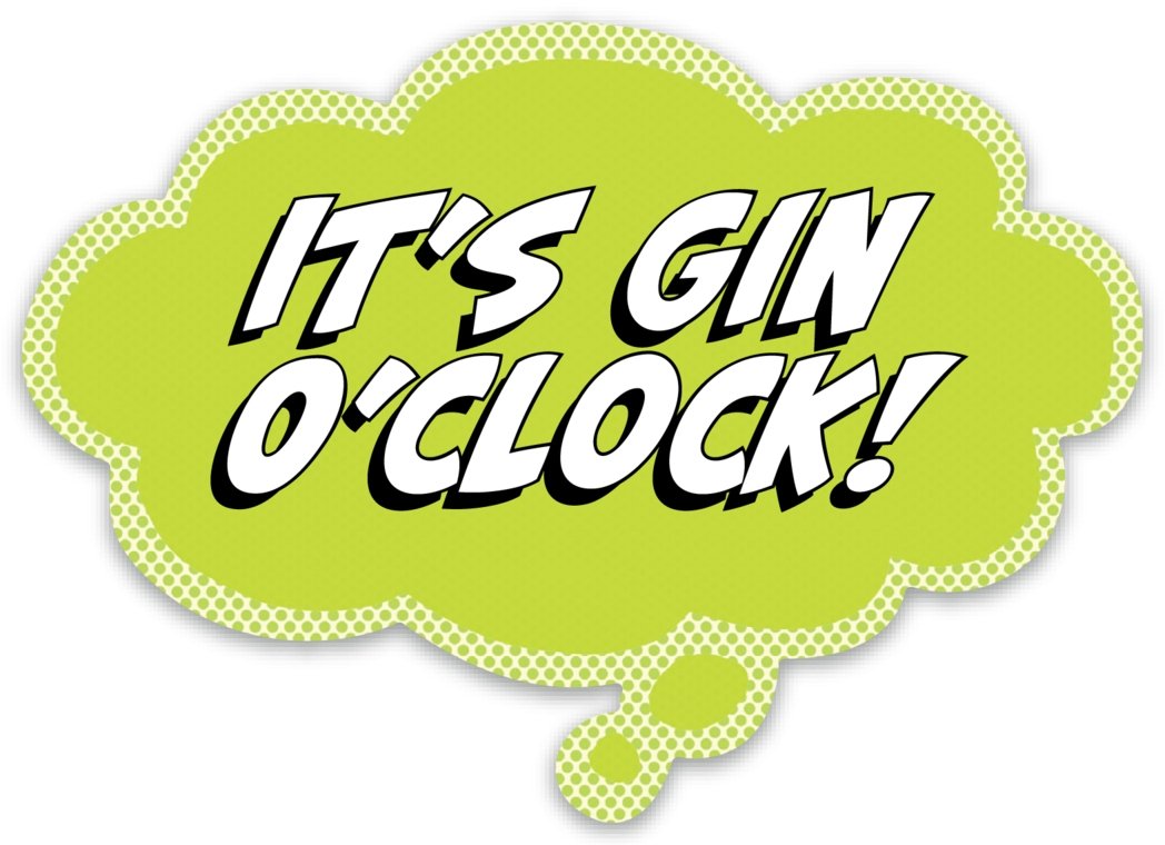 Gin Oclock Clock Clipart