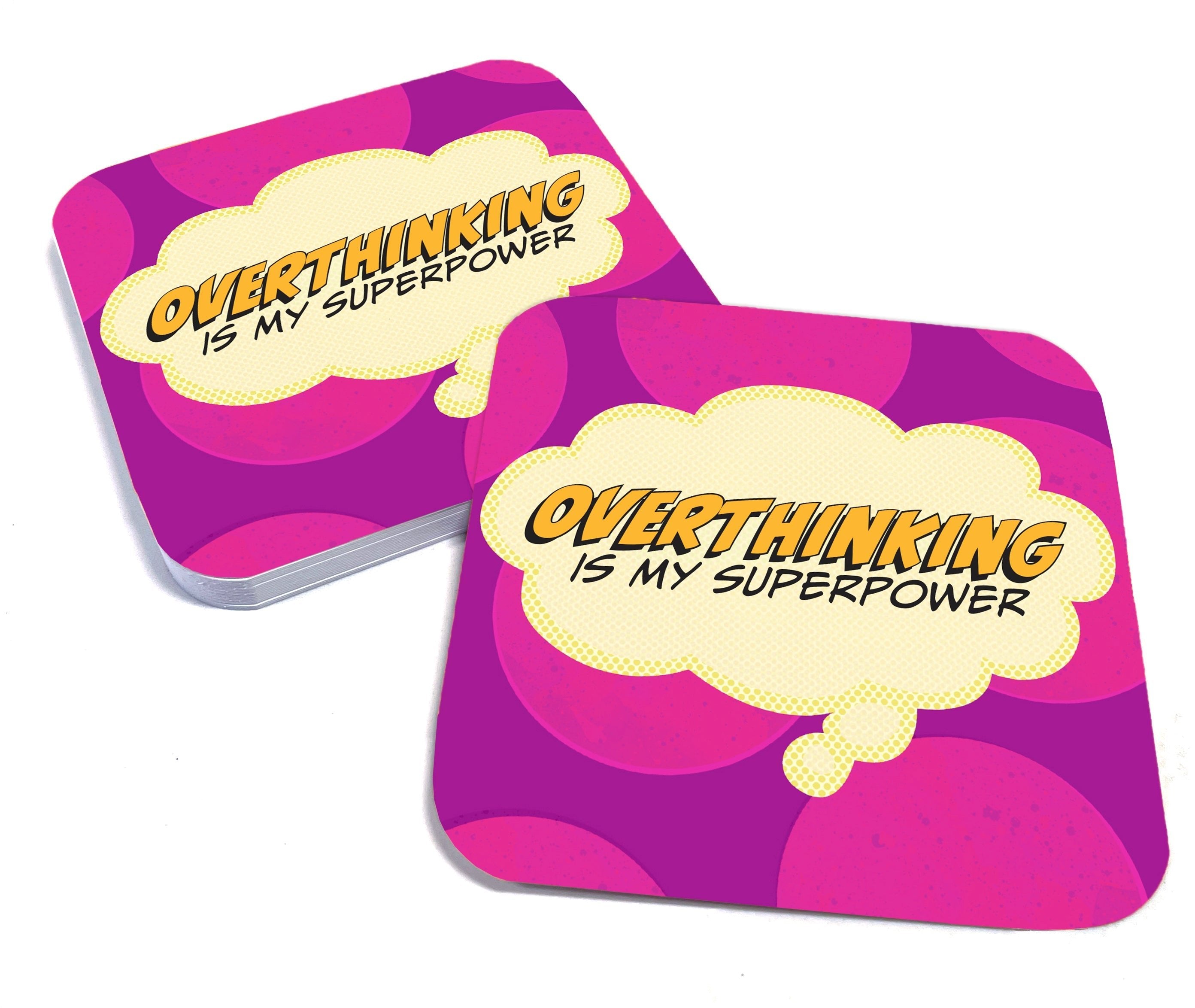 Overthinking is my Superpower Paper Coaster Set – Papersalt