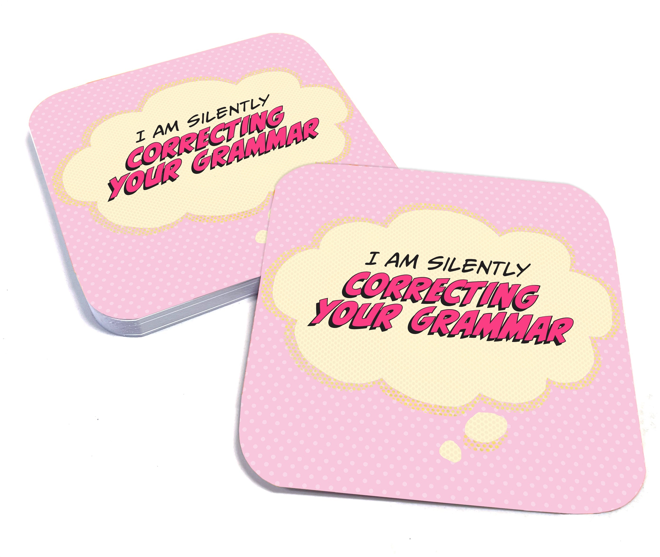 I am Silently Correcting Your Grammar Paper Coaster Set – Papersalt