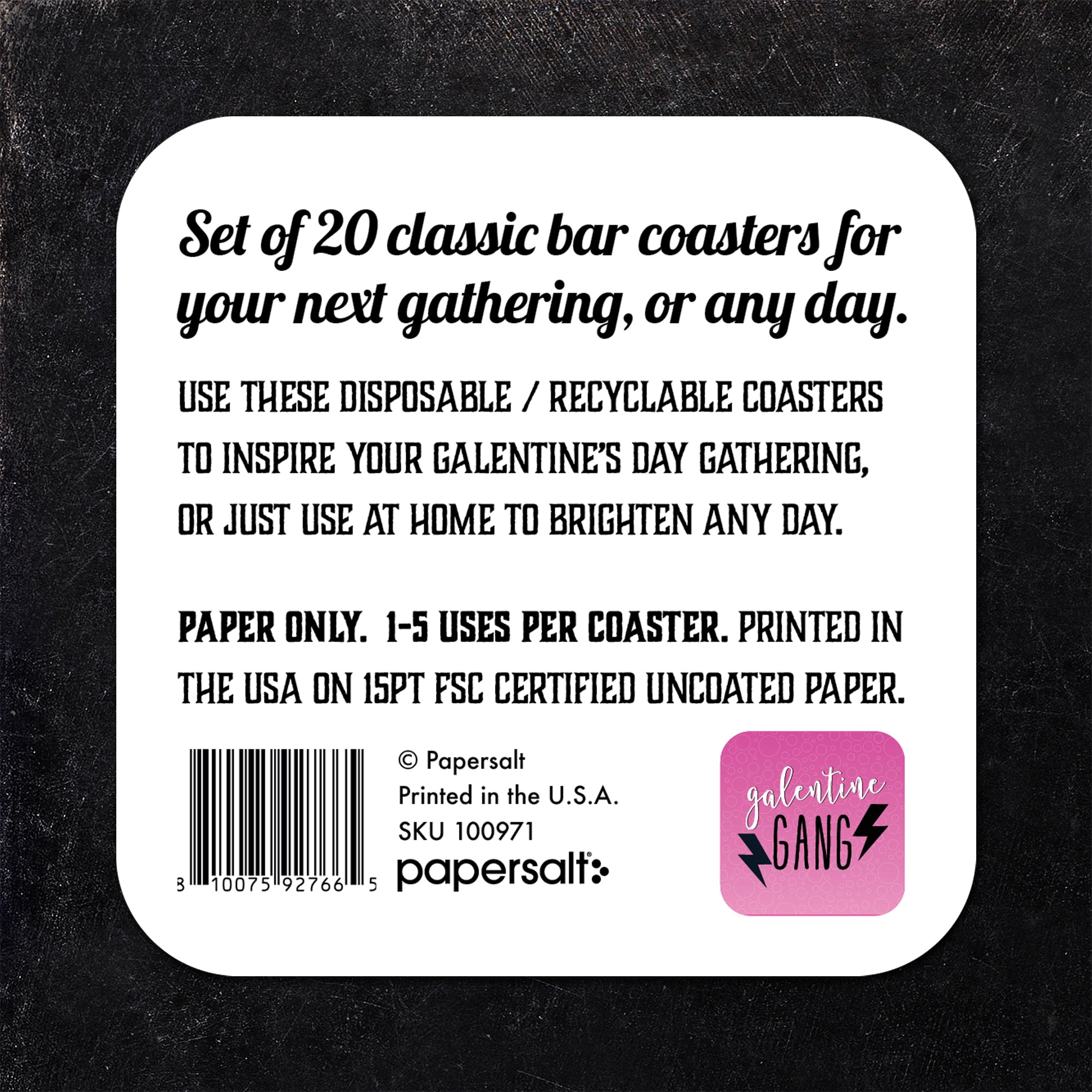 Galentine Gang Holiday Paper Coaster Set – Papersalt