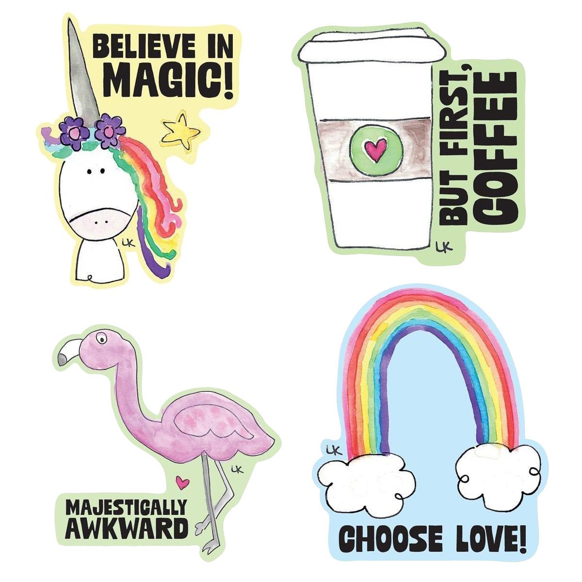 Cute and Colorful "Kindness" Vinyl Sticker Set | Papersalt